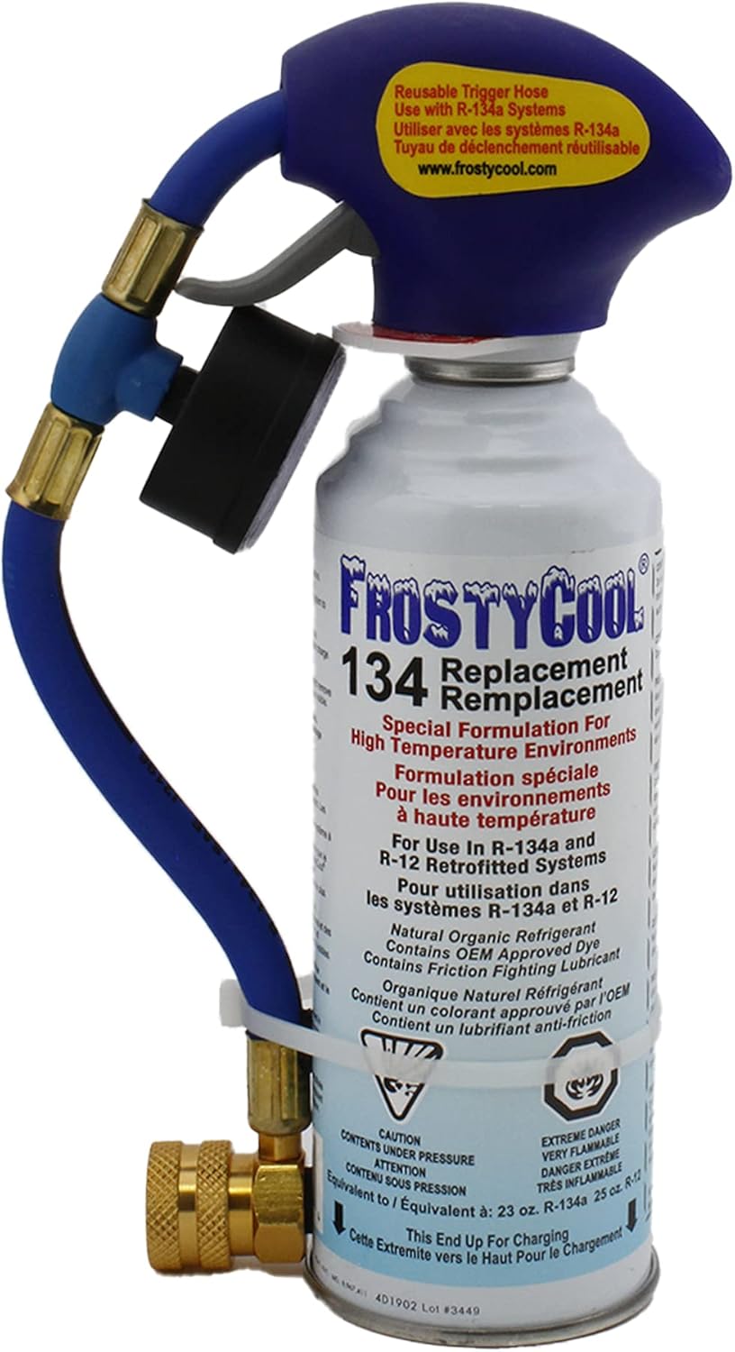 FrostyCool R134a and R12 Replacement Refrigerant 8 oz. Can with Trigge ...